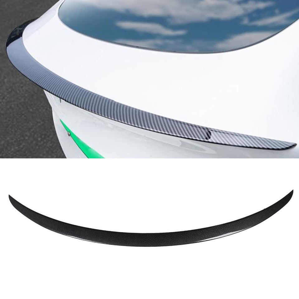 ⁺Bright Carbon Fiber Car Rear Trunk Spoiler Sport Style Tail Trunk Lip ...