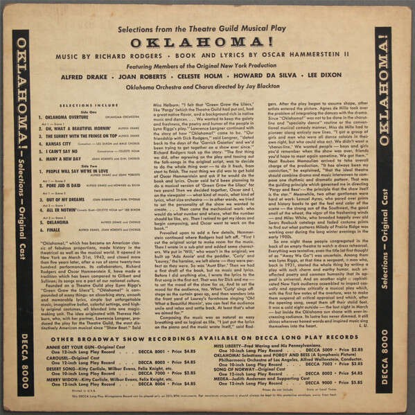 Richard Rodgers And Oscar Hammerstein II / "Oklahoma!" Orchestra | eBay UK