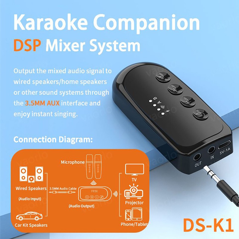 Wireless Karaoke Companion Machine Bluetooth Mic KTV DSP Mixer ...