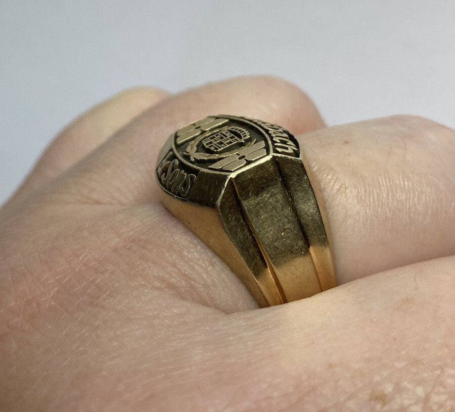 Rare Mens 10k Yellow Gold Cadillac Dealership Signet 16 Gm Vintage Band ...