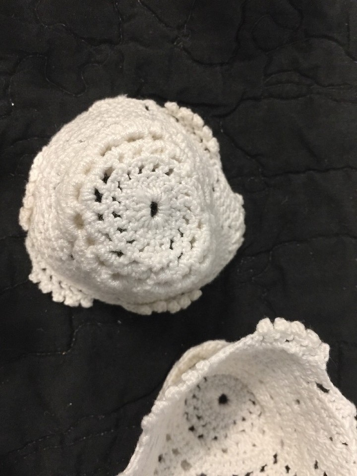 Set of 8 Vintage Crochet Cups Mint Favors Nut Bowls Candy Dish Novelty ...