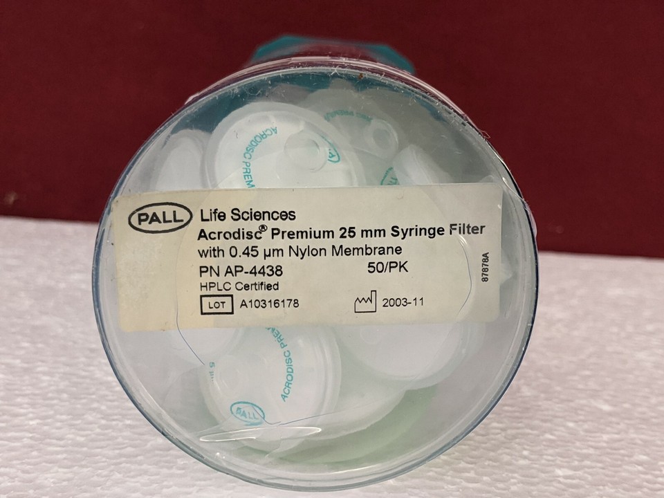 Pall Acrodisc 25 mm Syringe Filter 0.45 µm Nylon Membrane AP-4438 ...