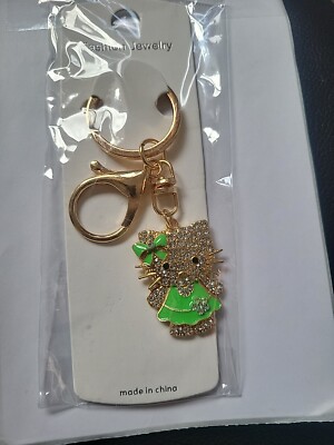 Sparkling Rhinestone Keychain / Ring Charm - Cute Hello Kitty (Light ...