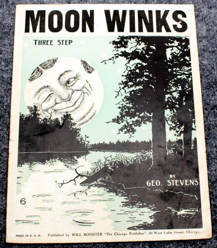 1904 Moon Winks by Geo Stevens - Sheet Music For Piano - Three Step | eBay