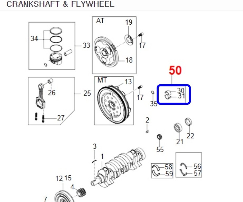 Connecting Rod Bearing-Upper & Lower 8p for REXTON G4,MUSSO2,KORANDO ...