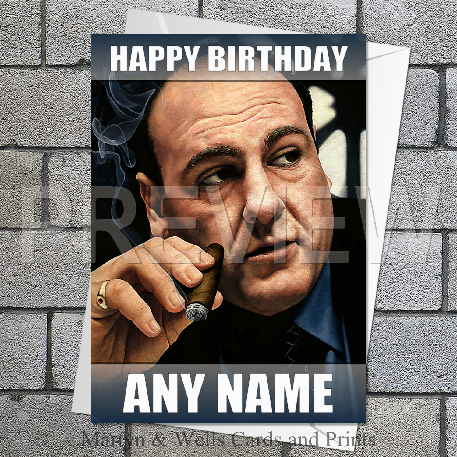 Sopranos birthday card. 5x7 inches. Tony Soprano. Personalised, plus ...