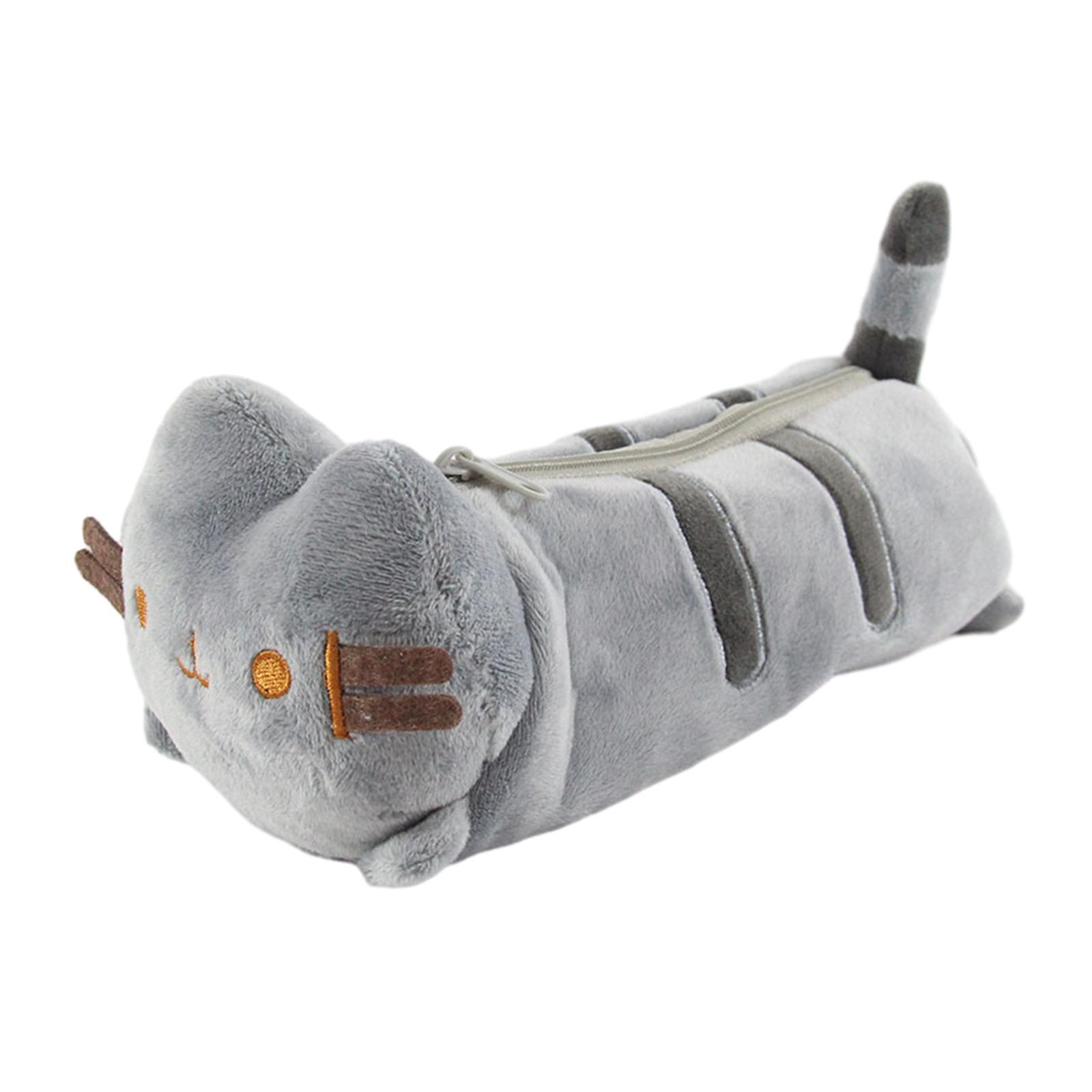 Plush Pencil Case Multipurpose Cartoon Cat Pencil Bag Stuffed Animal ...