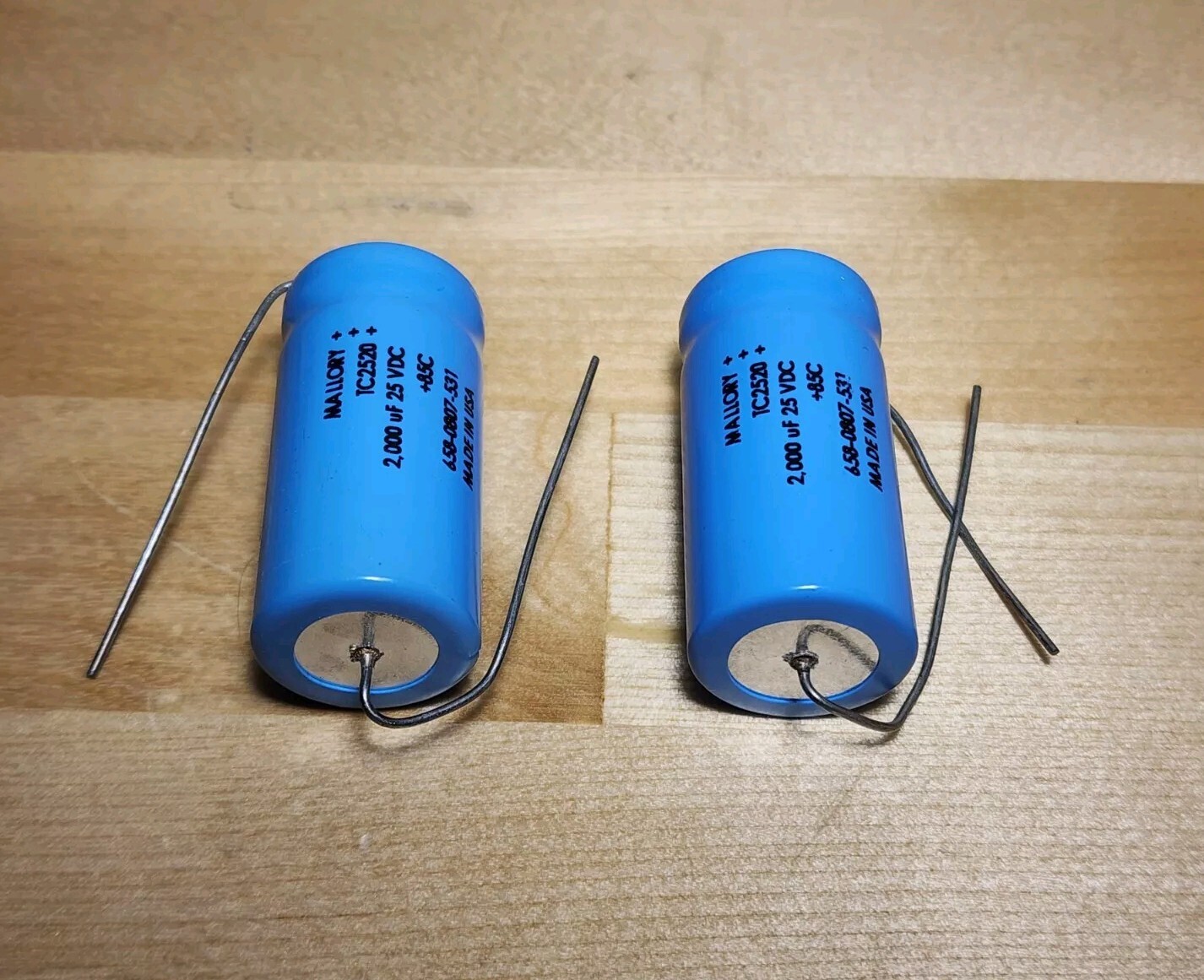 Lot of 2 Mallory TC2520 Aluminum Capacitors 2000uF 25VDC | eBay