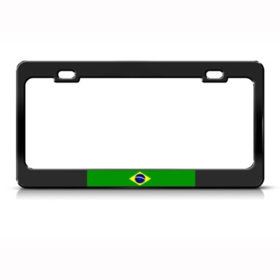 BRAZIL FLAG BRAZILIAN Metal License Plate Frame Tag Holder Two Holes | eBay