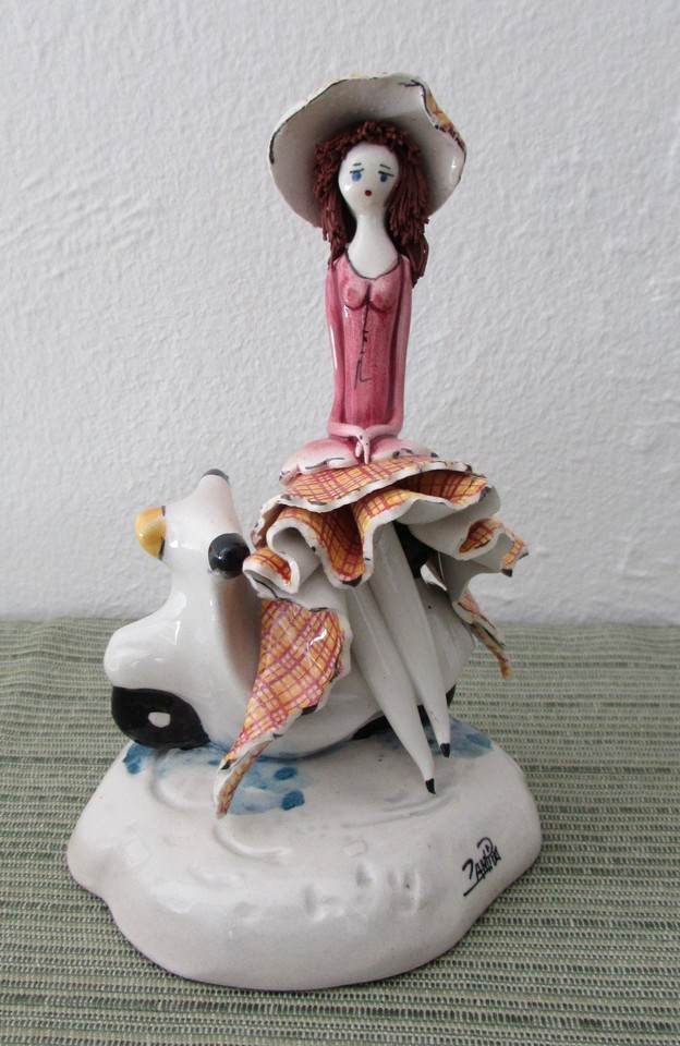 Lino Zampiva Spaghetti Hair Lady on Vespa Scooter Italy Figurine & Box ...