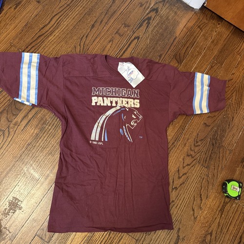 Nwt Vintage 80s Michigan Panthers Jersey T Shirt xl USA Football Rare ...