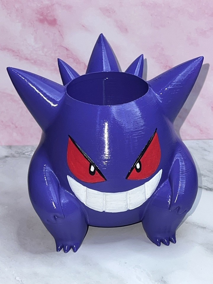 Gengar Pokemon Flower Succulent Pot Planter 3D Printed Hand Painted ...