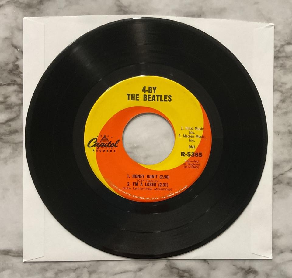 1965 Capitol 4 By 4 The Beatles 45 RPM EP 7" Vinyl Record & Sleeve R ...