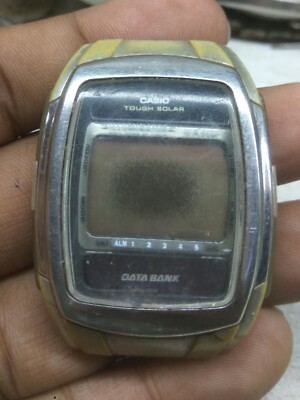 USED CASIO (2568) DB-E30 TOUGH SOLAR DATA BANK DIGITAL WATCH FOR PARTS ...