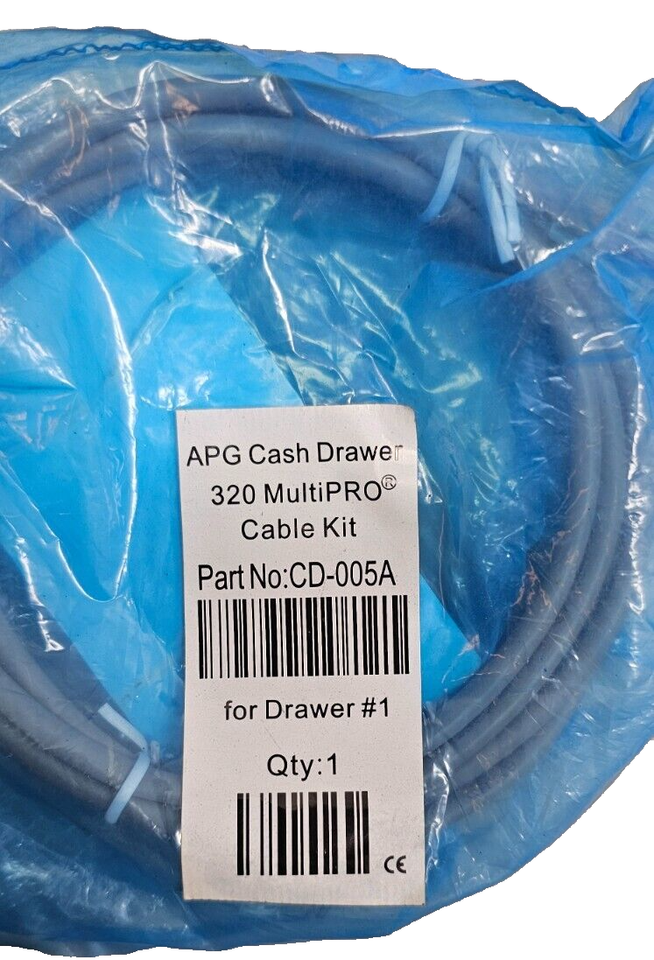 APG CD-005A 5' Cash Drawer Model 320 Kick Cable Open RJ45 RJ12 For ...