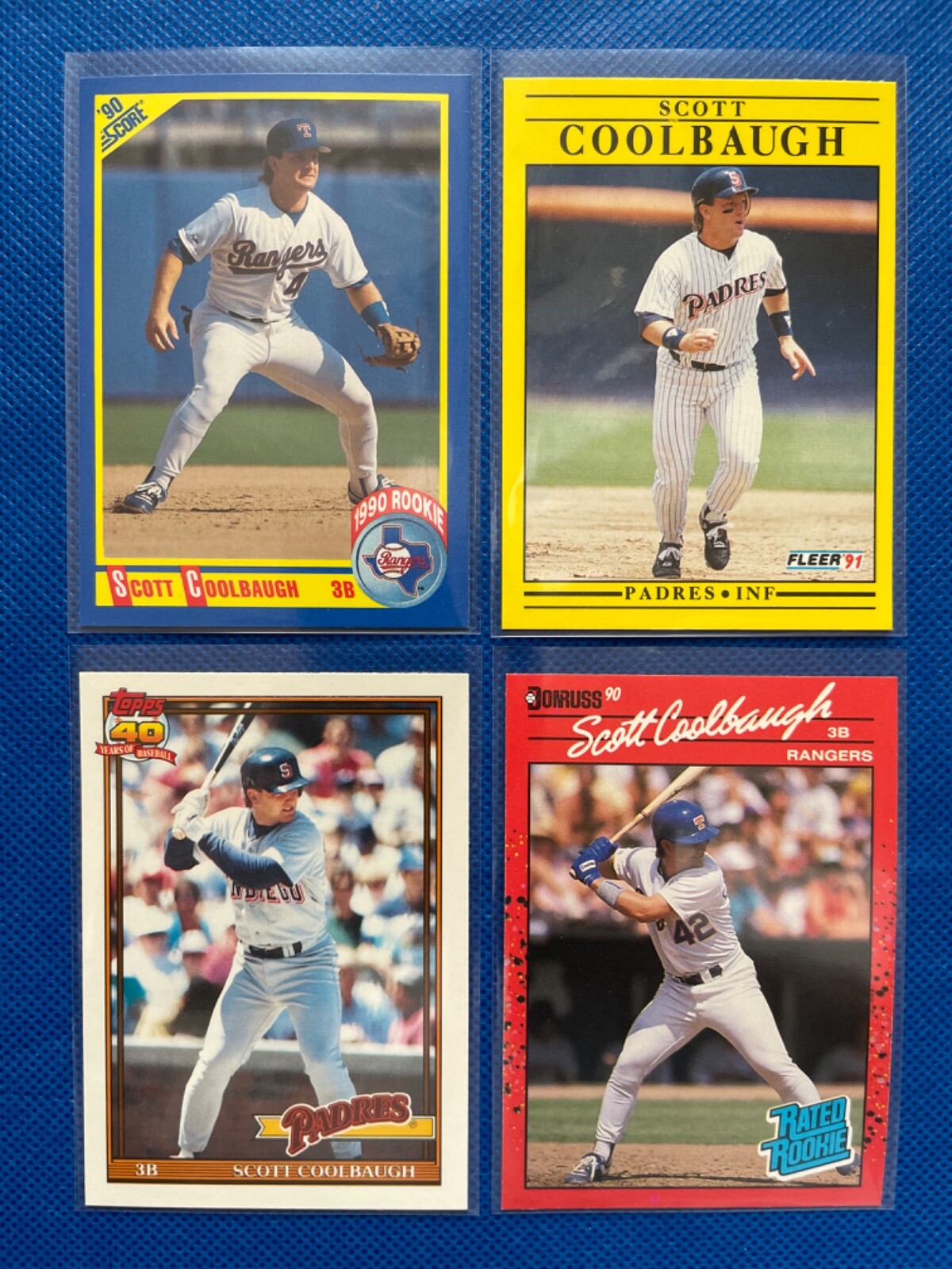 1990-91 Scott Coolbaugh RC MLB Padres (4 Card Set) | eBay