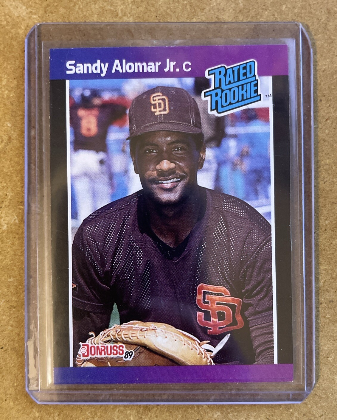 1989 Donruss Sandy Alomar Jr. Rated Rookie NO DOT ERROR #28 Padres ...