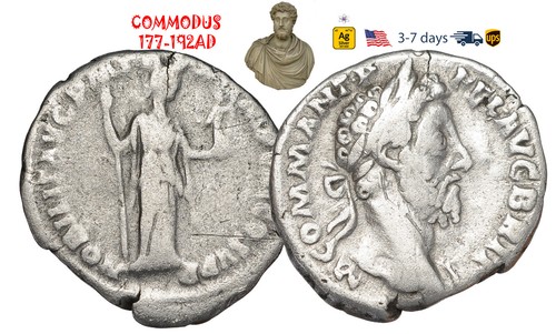 Ancient Roman Empire Coin Silver Denarius COMMODUS 177 - 192 AD ...