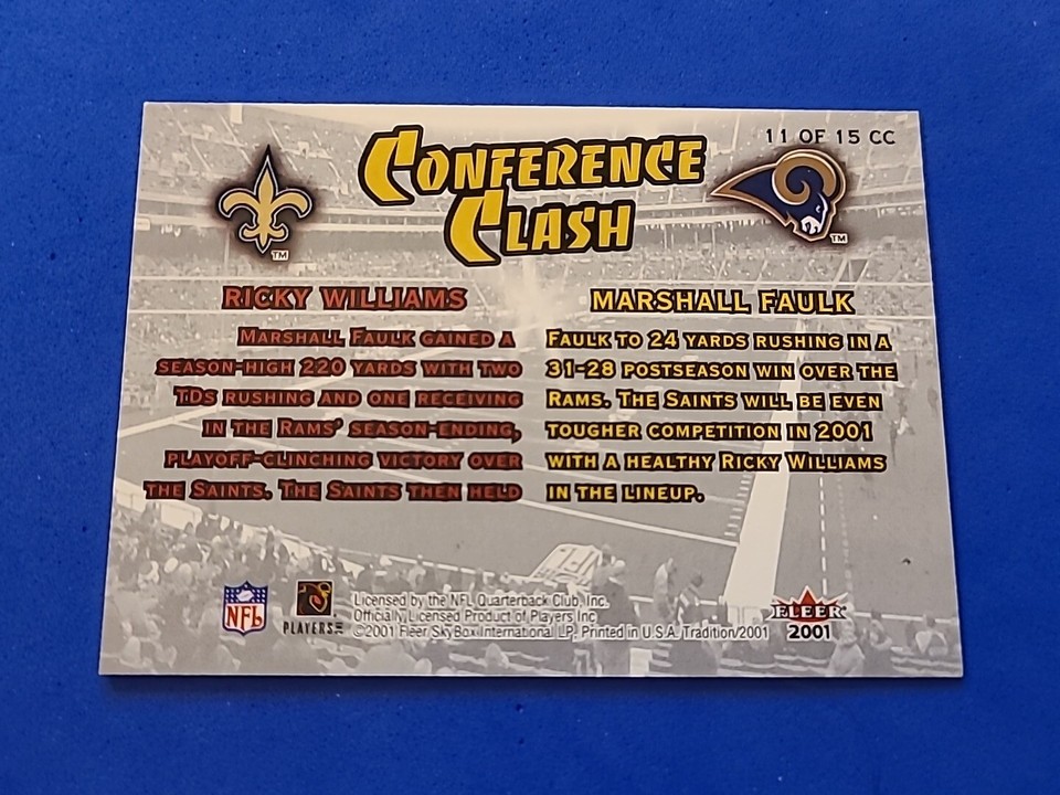 2001 Marshall Faulk - Ricky Williams Fleer Tradition 11 Conference ...
