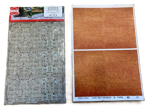 Busch HO7418 Concrete Paving Slab & Jarvis Medium Brick Sheets OO/HO ...
