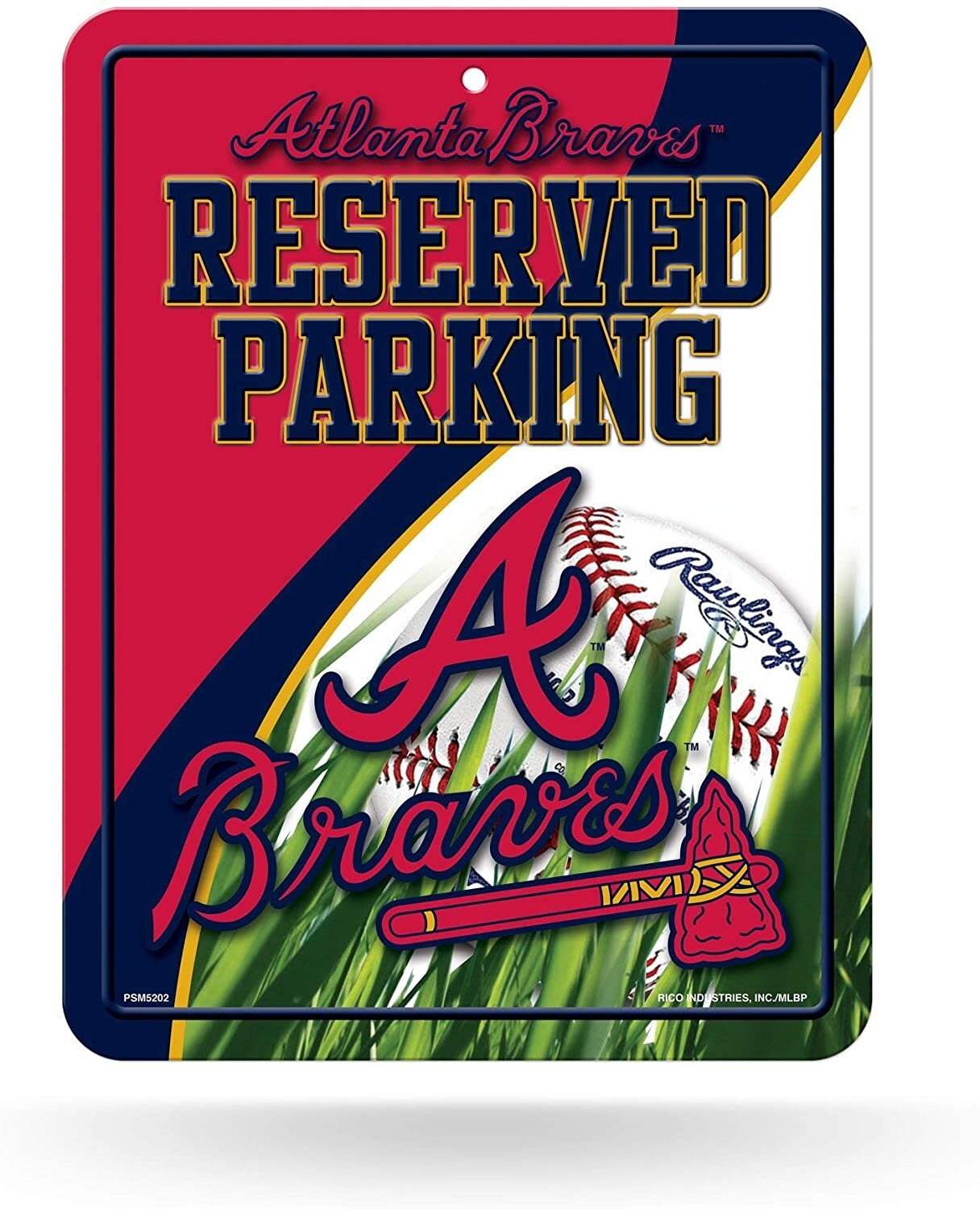 Atlanta Braves Metal Parking Sign Embossed Wall Team Logo Novelty ...