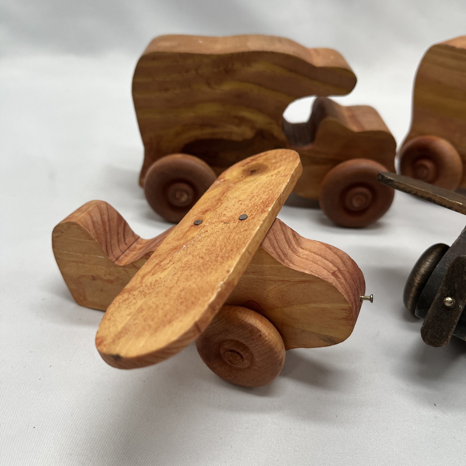 Handmade Wood Toy Cars, Push-Pull Cars, And Airplanes Set Of 4 | eBay
