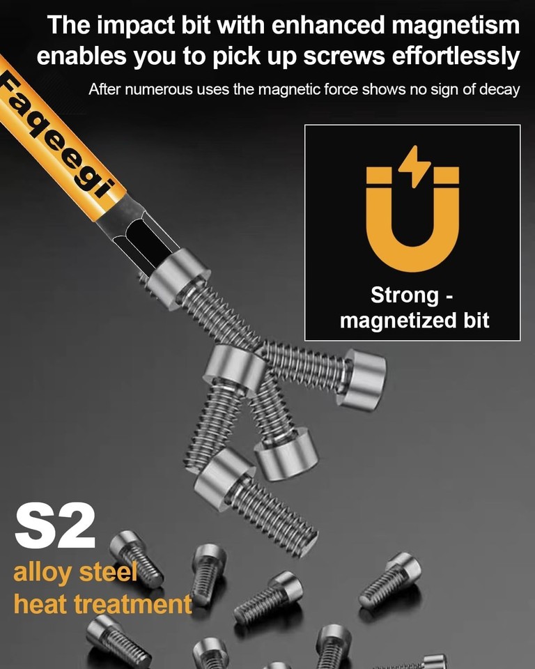 4-Inch Long Hex Bit Set 20PCS (Metric & SAE) Impact Allen Wrench/Key ...