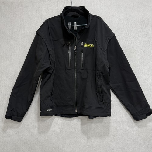 Klim Jacket Mens 2XL Black Windstopper Soft Shell Full Zip Outdoor Moto ...