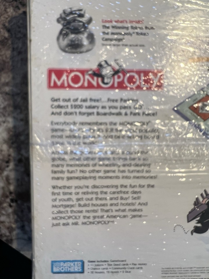 Parker Brothers Monopoly 1999 with Winning Money Token Board Game NEW ...