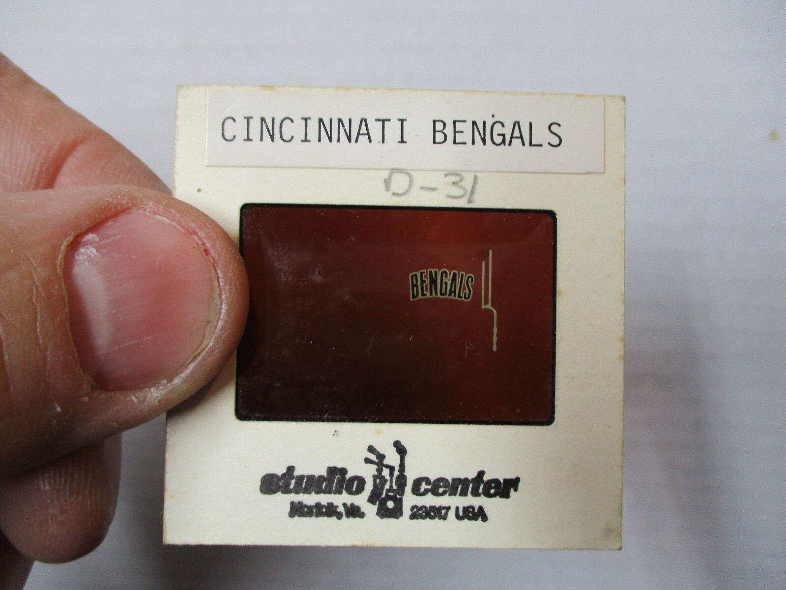 Vintage 1970's Cincinnati Bengals Old Logo NFL Negative Slide 2 Inches ...