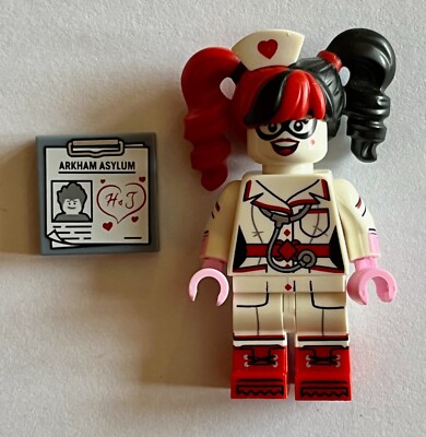 LEGO Harley Quinn Mini Fig DC Batman Series 1 Nurse w/ Arkham Asylum ...