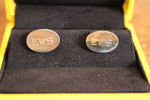 Deakin & Francis Oval Sterling Silver Cufflinks EWS E W S Initials | eBay