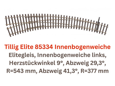 Tillig Elite 85334 Innenbogenweiche links, H0 | eBay
