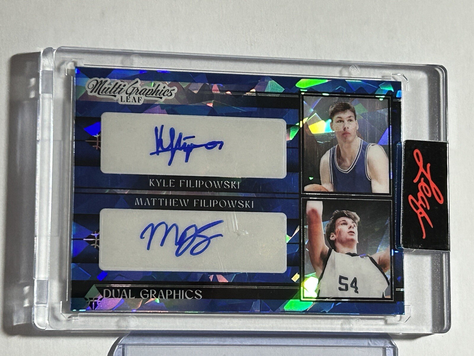 KYLE & MATTHEW FILIPOWSKI 2023 Leaf Multigraphics RARE BLUE CRACKED ICE ...