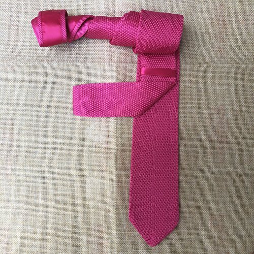 Men's Solid Color Skinny Knit Tie Vintage Smart Formal One Size Rose ...