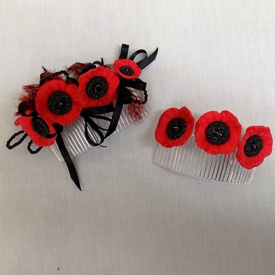 Red Poppy Shank Button, Two Hole Poppies Buttons, Remembrance Craft ...