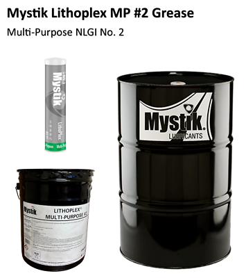 Mystik Lithoplex MP #2 Grease; Multipurpose; Tubes, 5 Gal Pail or 55 ...