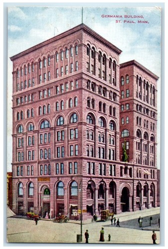 c1910 Germania Building Life Insurance Statue People St. Paul Minnesota ...