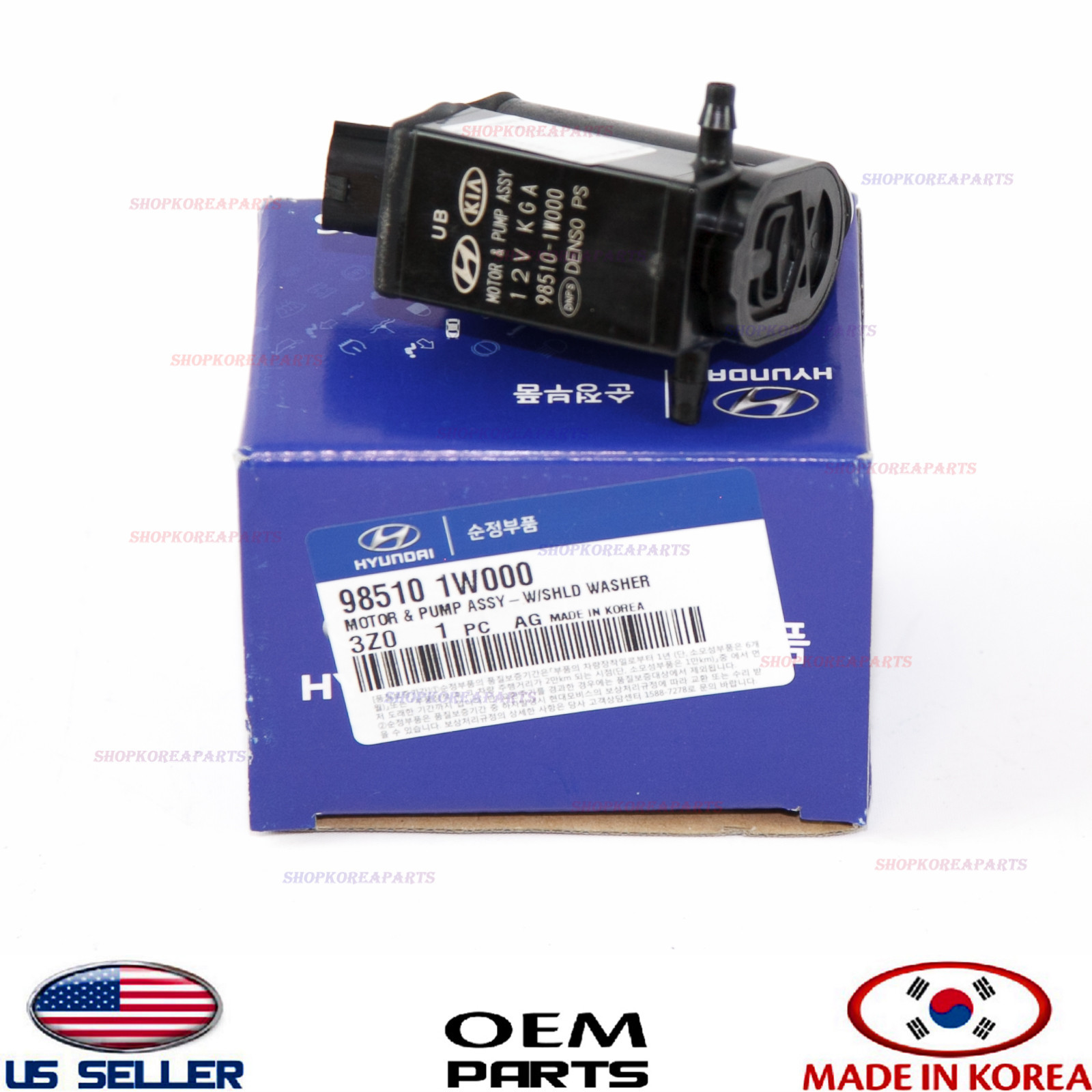 OEM Windshield Washer Pump GENUINE HYUNDAI & KIA 2006-2024 985101W000 ...