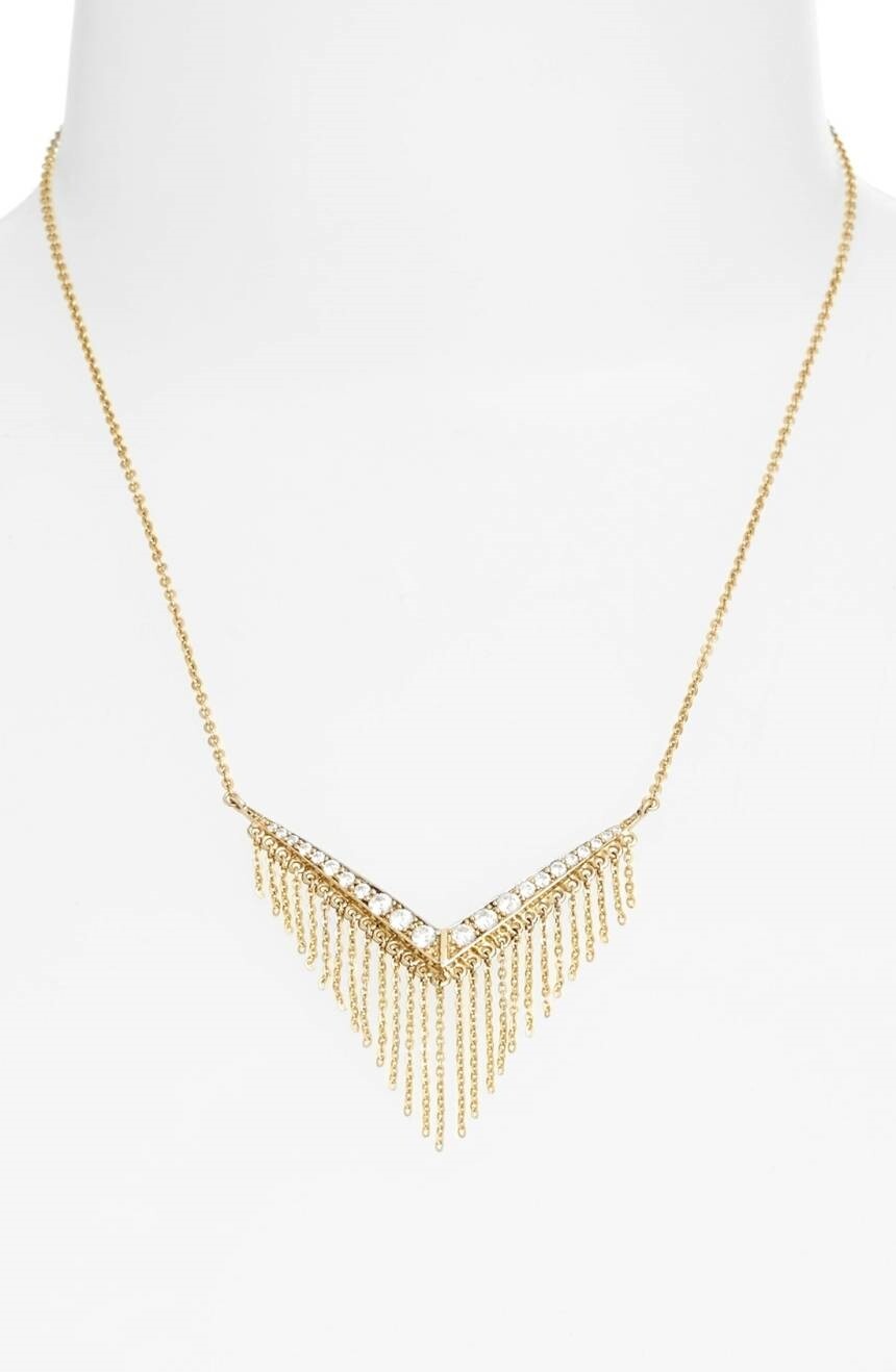 Authentic Melinda Maria Shelli 14k Gold Plated Fringe Pendant Necklace ...