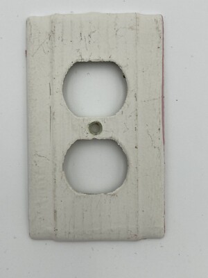 Bakelite Outlet Cover Beige from Uniline Art Deco Ribbed Mid Century ...