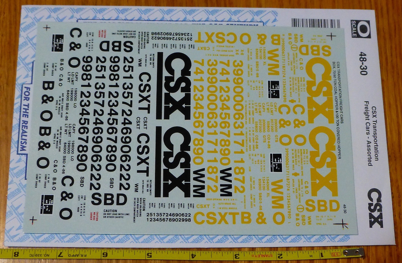 Microscale Decal O #48-30 CSX Transportation Freight Cars Assorted - 2 ...