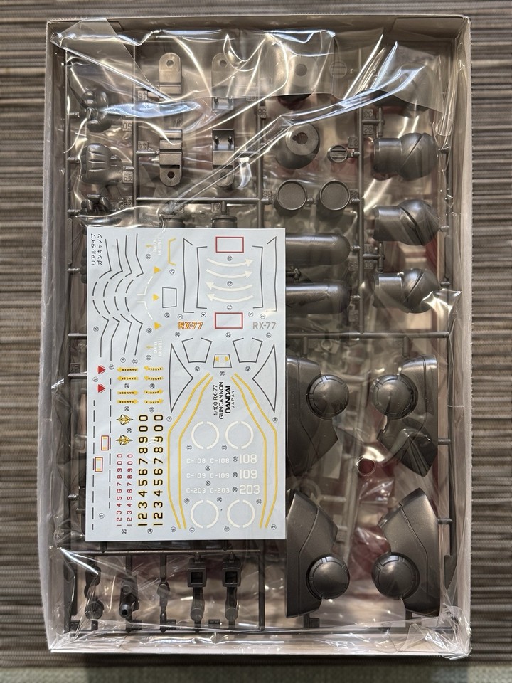 1/100 RealType RX-77 Guncannon Gunpla Vintage Kit Bandai Gundam Plastic ...