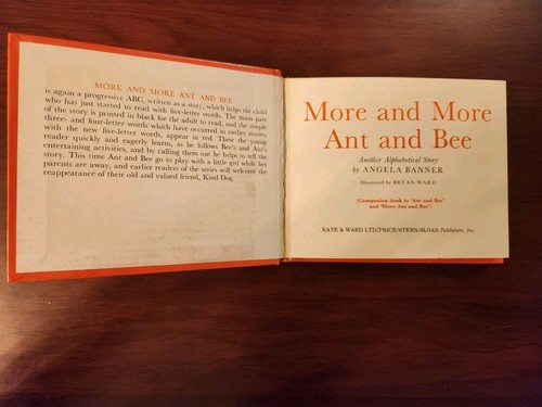 MORE AND MORE ANT AND BEE (ANT & BEE) By Angela Banner - Hardcover 1981 ...