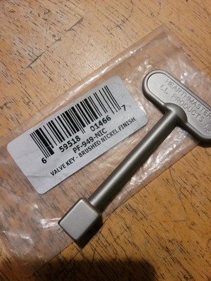 Hearthmaster Brushed Nickel Fireplace Valve 1/4 & 5/16 Gas Log Key ...