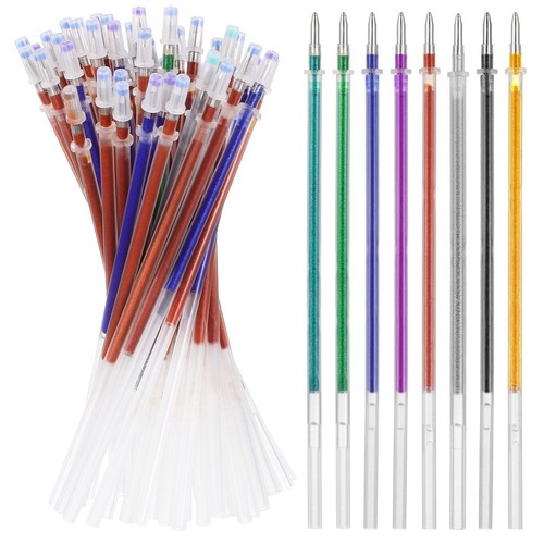 50 Pcs Glitter Refill Office Gel Ink Pen Refills Coloring Sticks Pens ...