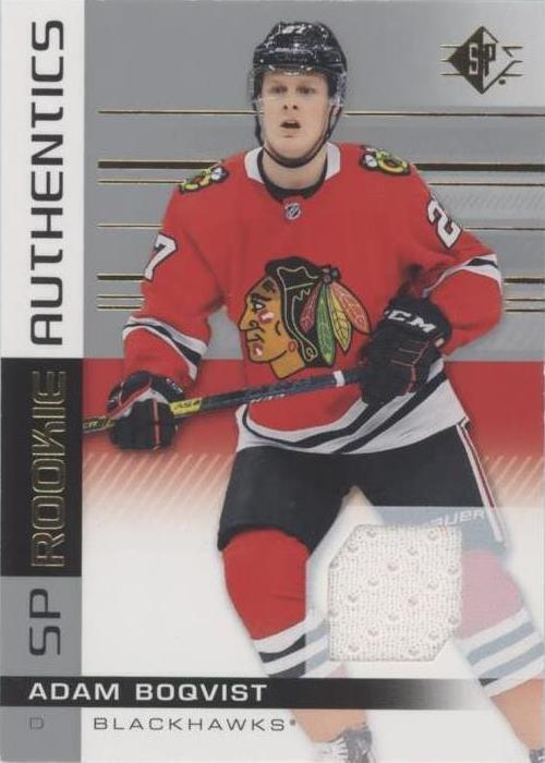 2019-20 SP - Rookie Authentics Adam Boqvist #102 Jersey (MEM, RC) for ...
