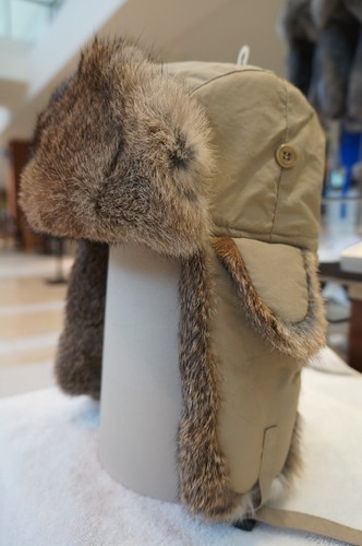 Alaskan Trail Genuine Rabbit Fur Bomber Aviator Trapper Hat (Khaki) | eBay