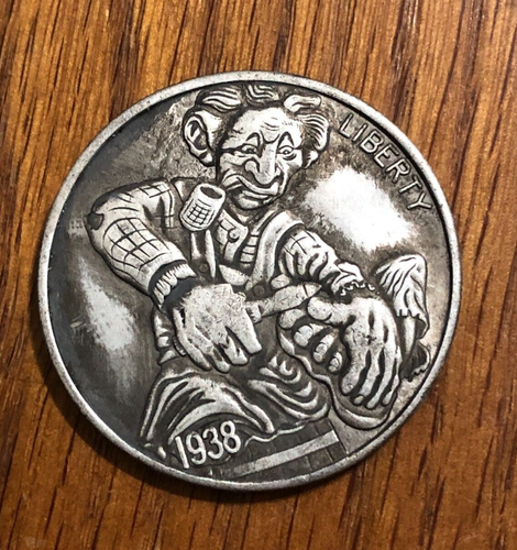 Hobo Style Hillbilly Filing His Toenails, Smoking Corn Cob Pipe, Art ...