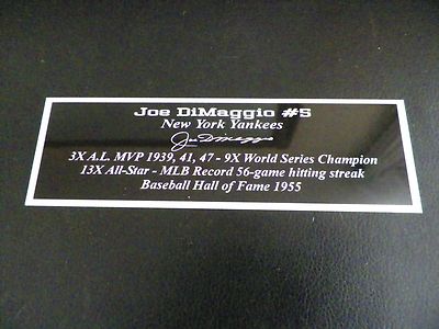 Joe DiMaggio Nameplate New York Yankees Autograph Photo Bat Hat Jersey ...